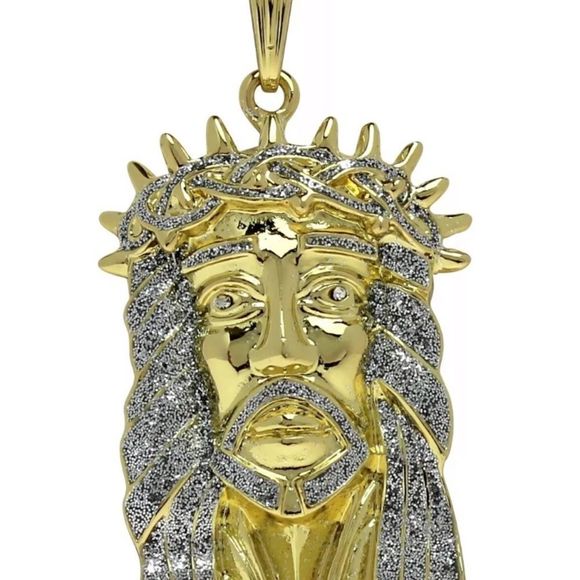 Accessories | Newiced Out Jesus Piece Head Gold Plated Chain | Poshmark